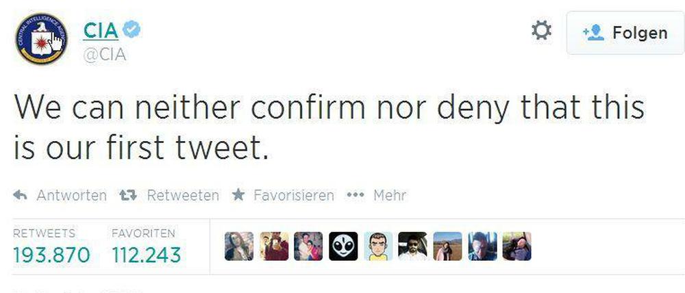 Geheimdienst im Internet: Erster CIA-Tweet wird zum Renner im Netz