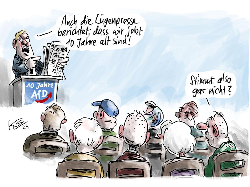 2023 - ein Rückblick in Karikaturen: Ein Jahr der Krisen, ein Jahr der Kriege